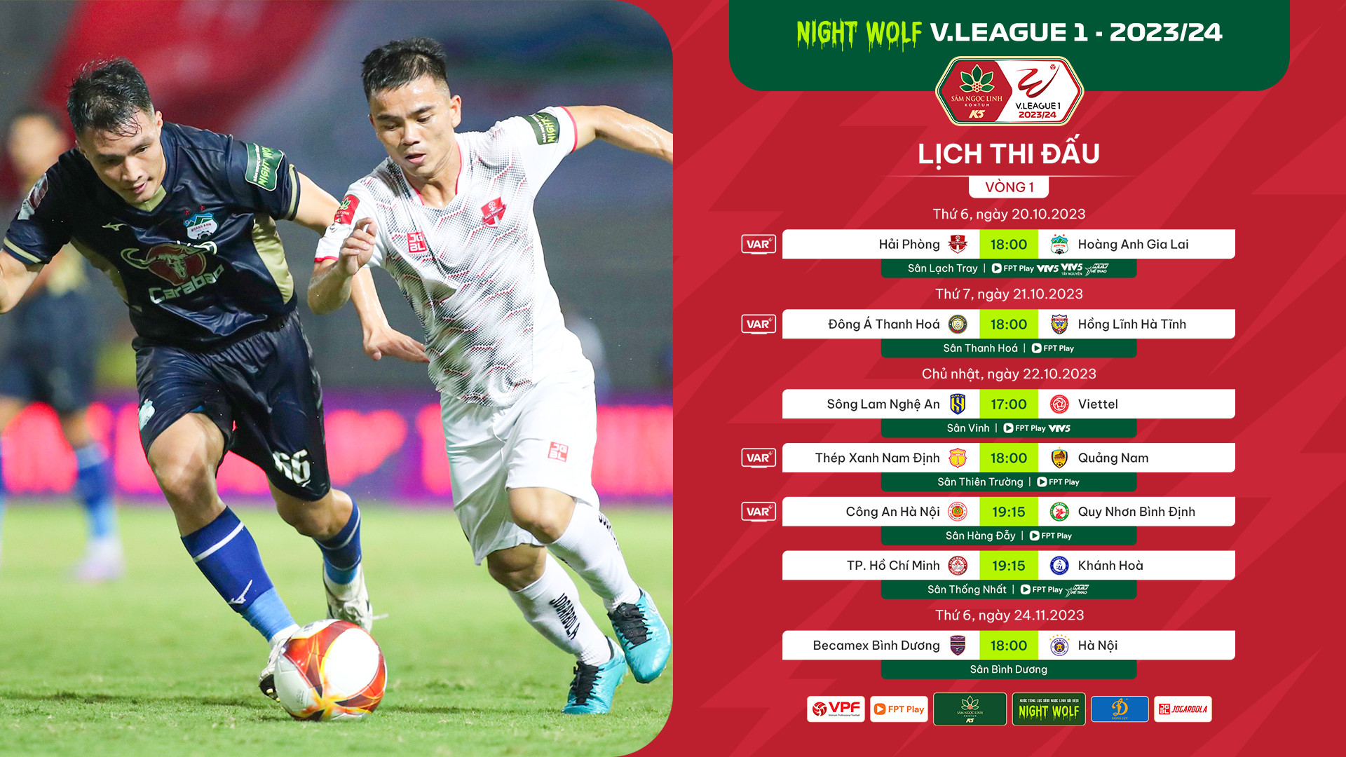Khởi tranh Night Wolf V.League 1 – 2023/24: Hấp dẫn ngay từ vòng đầu | VPF