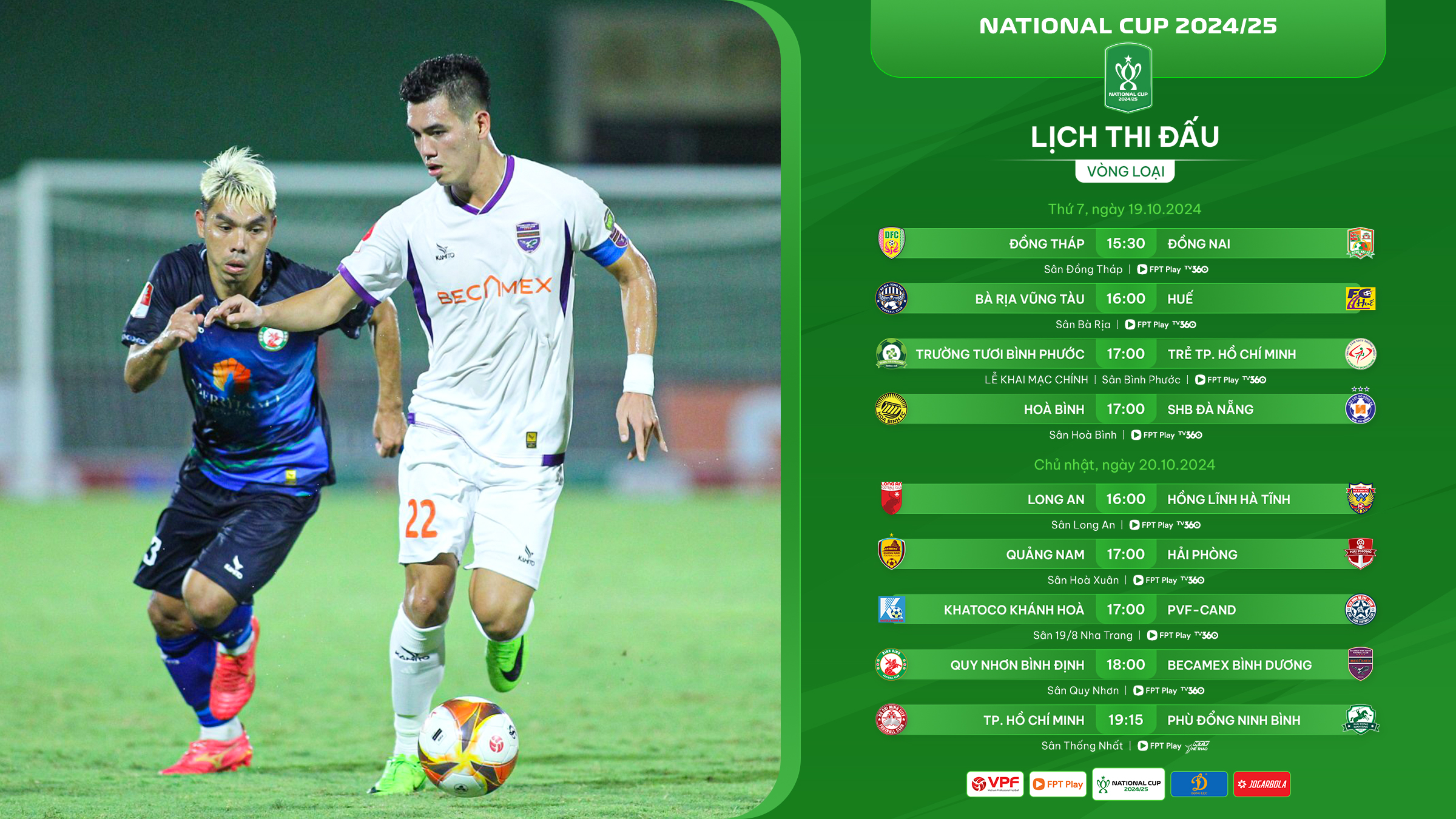 Trước vòng loại Cúp Quốc gia 2024/25: Đáng chờ đợi ngay từ khúc mở đầu! | VPF