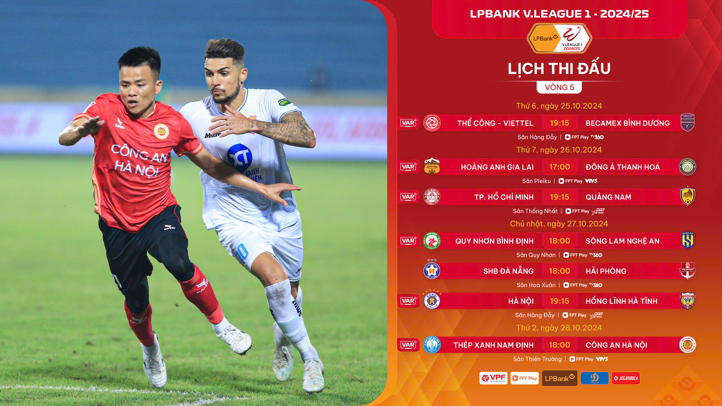 Trước vòng 5 LPBank V.League 1 – 2024/25: Những cuộc ‘đại chiến’ đầy hấp dẫn | VPF